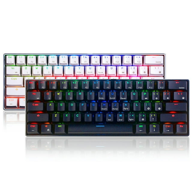 61 Keys bluetooth Wired Dual Mode 60% RGB Mechanical Gaming Keyboard ...
