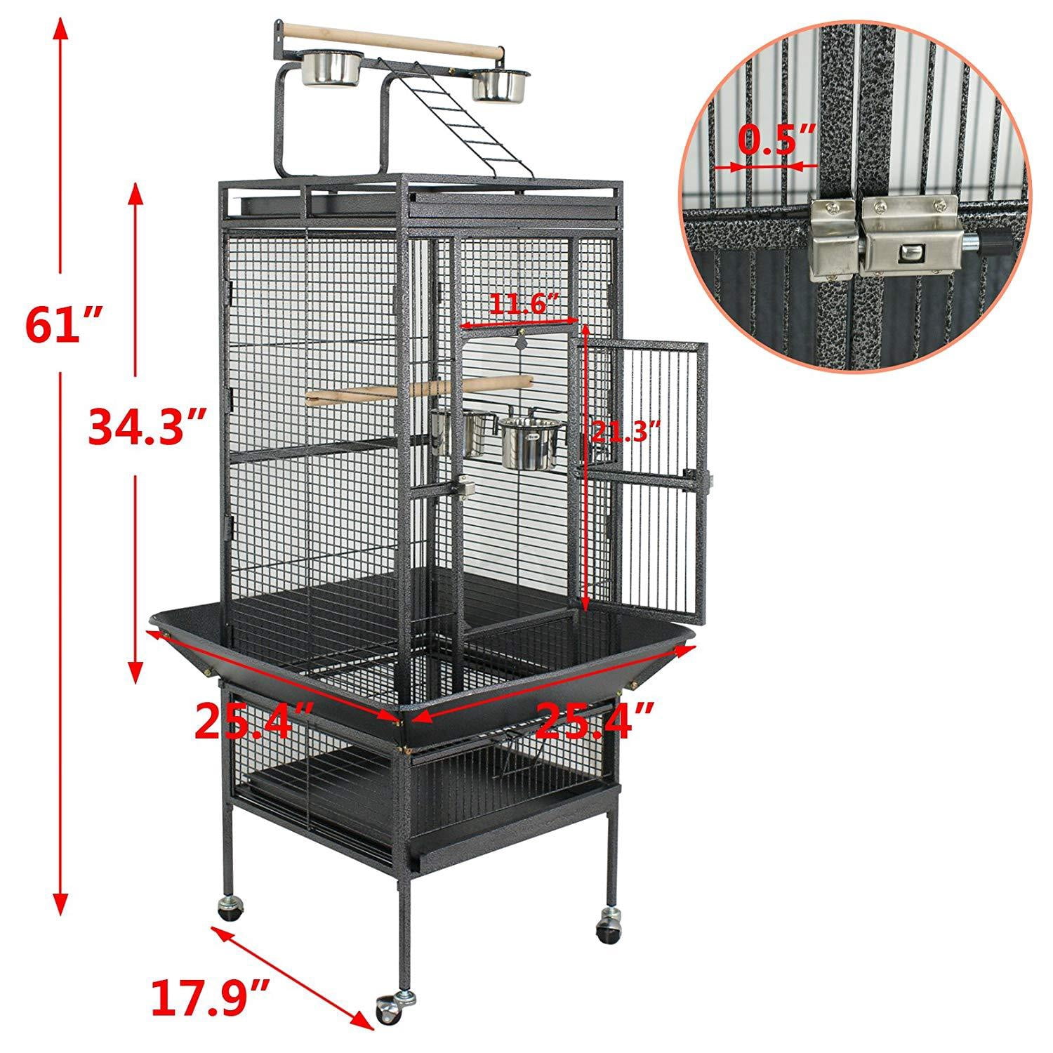 61" Large Bird Cage Top Play Power Coated Steel Best Pet House ...