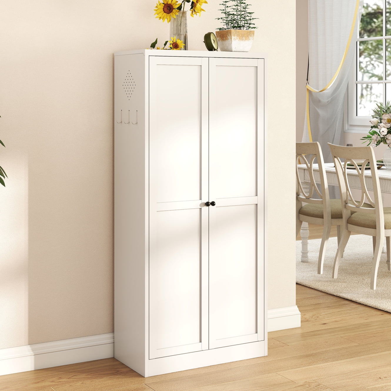 61" Metal Kitchen Pantry Cabinet with 4 Adjustable Shelves, Heavy Duty ...