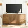 61" Modern TV Stand With Storage, Reeded Entertainment Center, Wooden ...