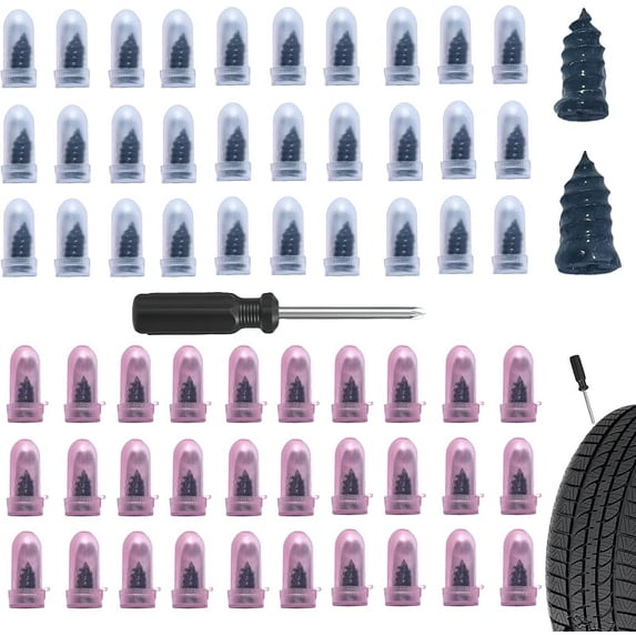 61 PCS Tire Repair Rubber Nail Kit, Vacuum Tire Repair Kits Spiral ...