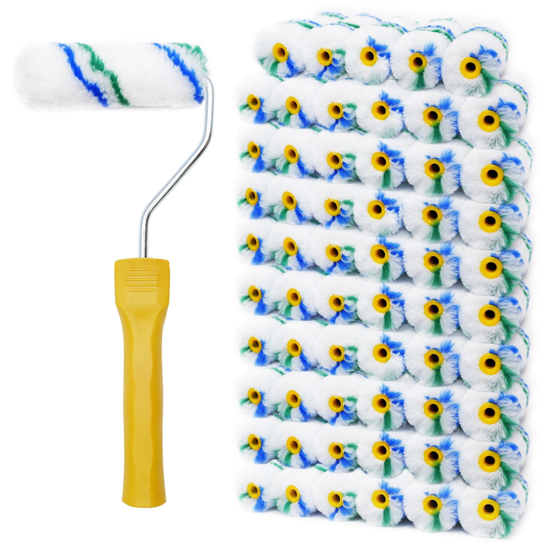 61 Pcs Small Paint Roller Covers Kit, 4 Inch Mini Paint Roller With ...