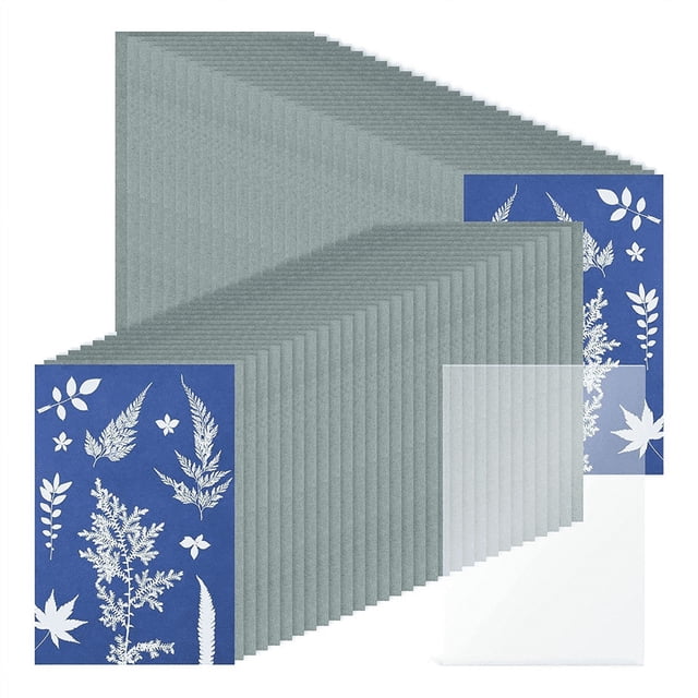 61 Pcs Sun Print Paper Cyanotype Paper Kit,Solar Drawing Paper ...