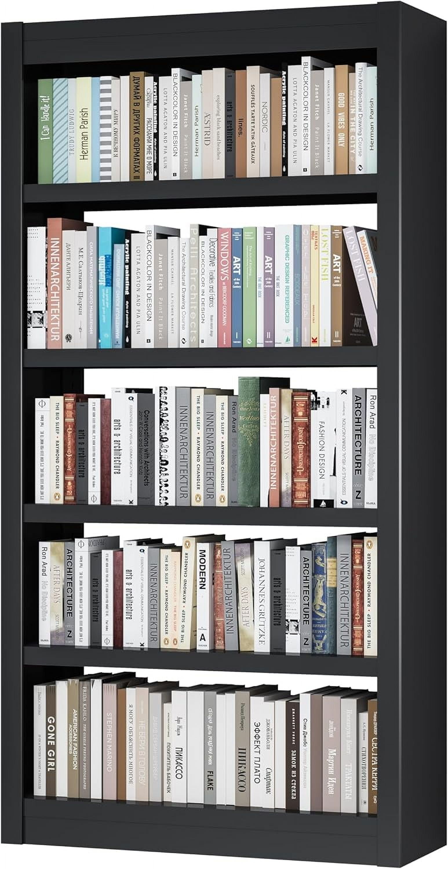 61" Tall Metal Bookcase,5-Tier Display Bookshelf,Industrial Open ...