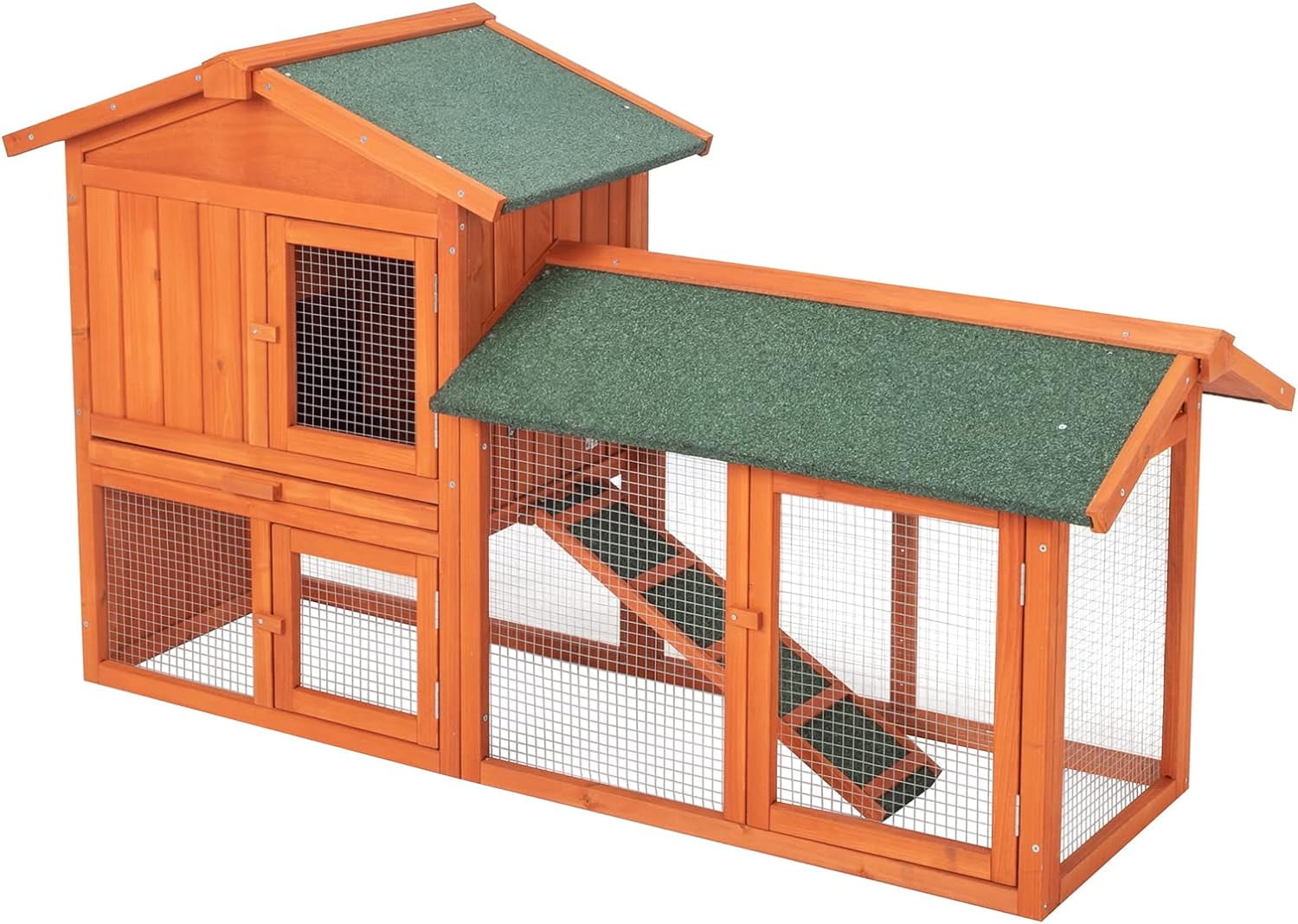 61" Wooden Chicken Coop Hen House Rabbit Wood Hutch Poultry Cage ...