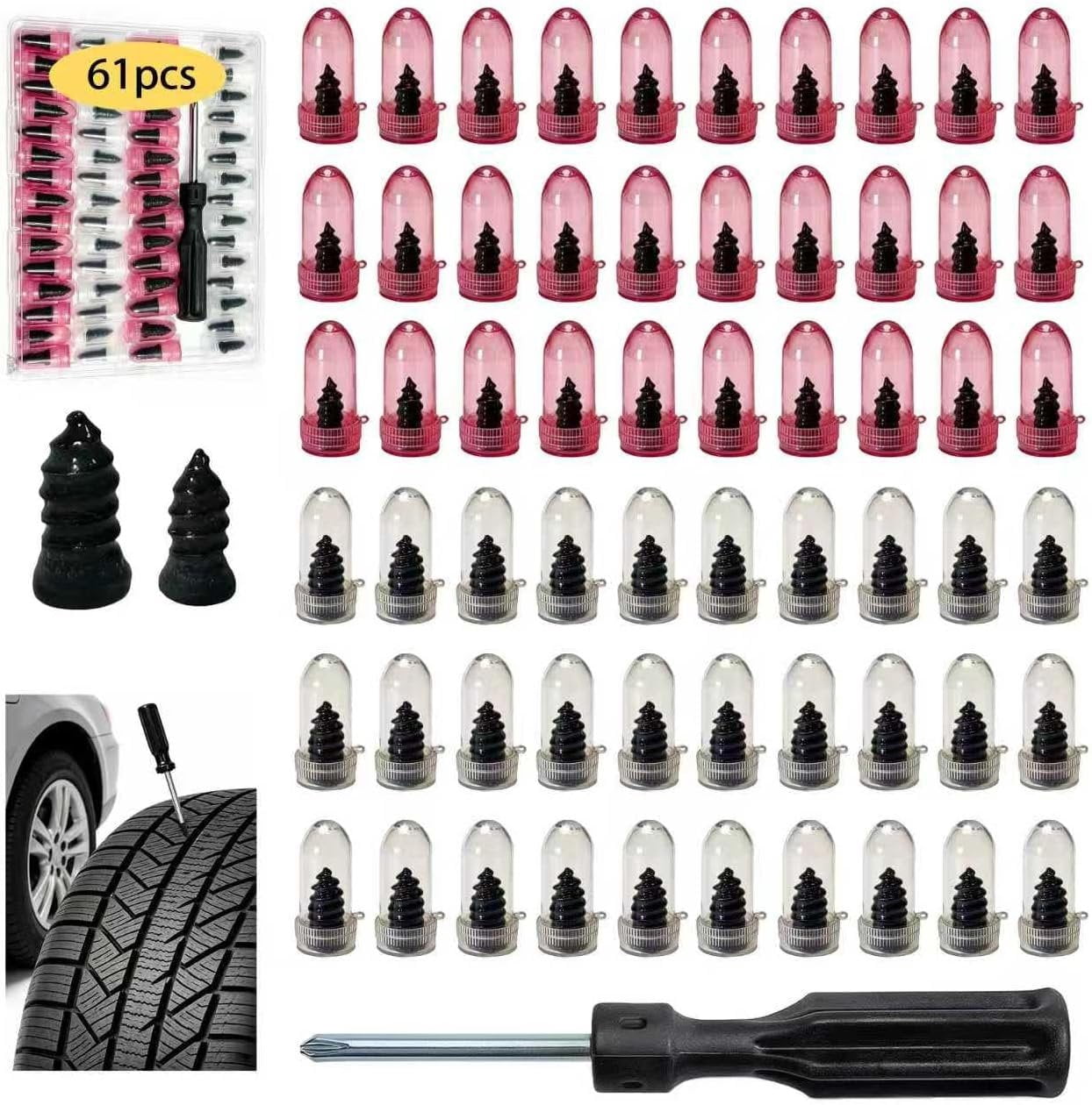 61 count 3rd-Generation Tire Plugs Screw Type, Self Sealing Tire Repair ...