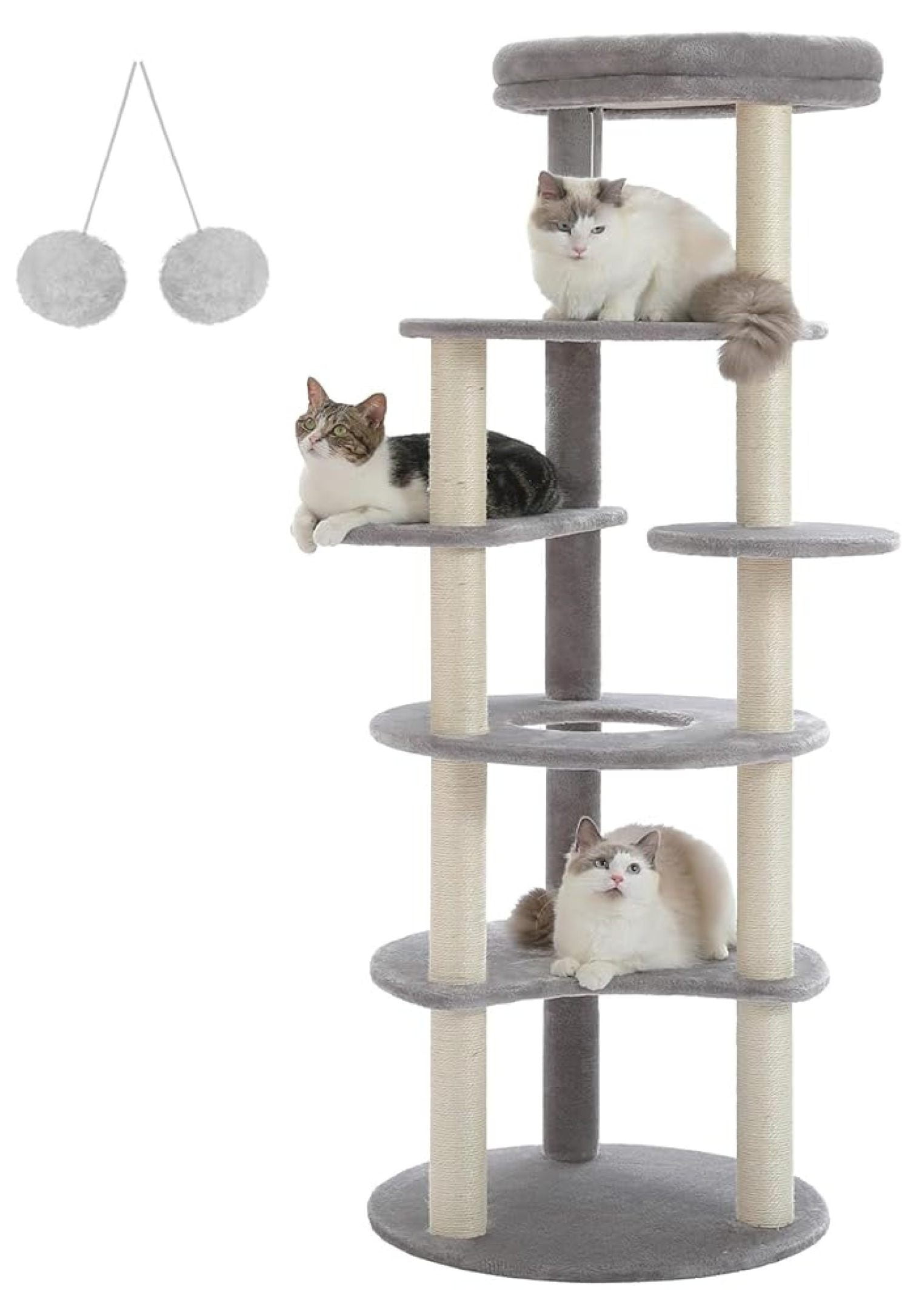 61" for Indoor Cats, [6-Levels] Cat Climbing Tower with 9 Sisal ...