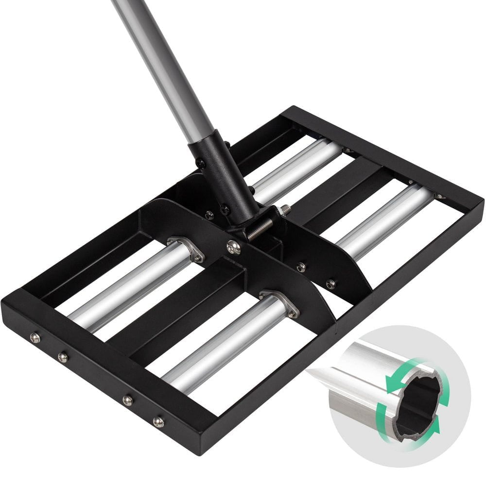 61 in. Adjustable Steel Long Handle Lawn Leveling Rake with Aluminum ...