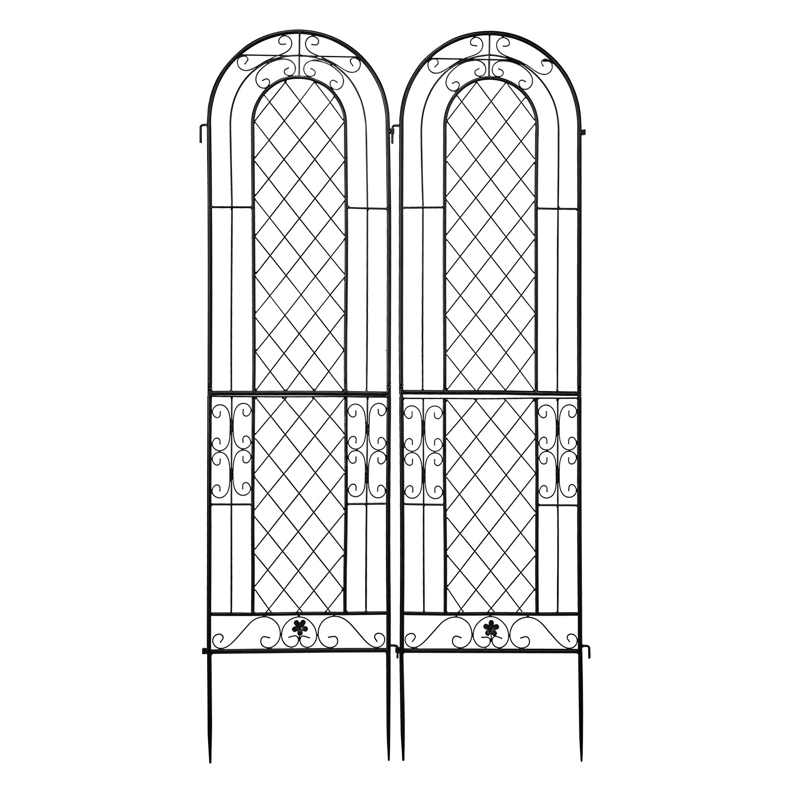 61" x 16" Metal Garden Trellis for Climbing Plants, 2 Pack, Rust ...