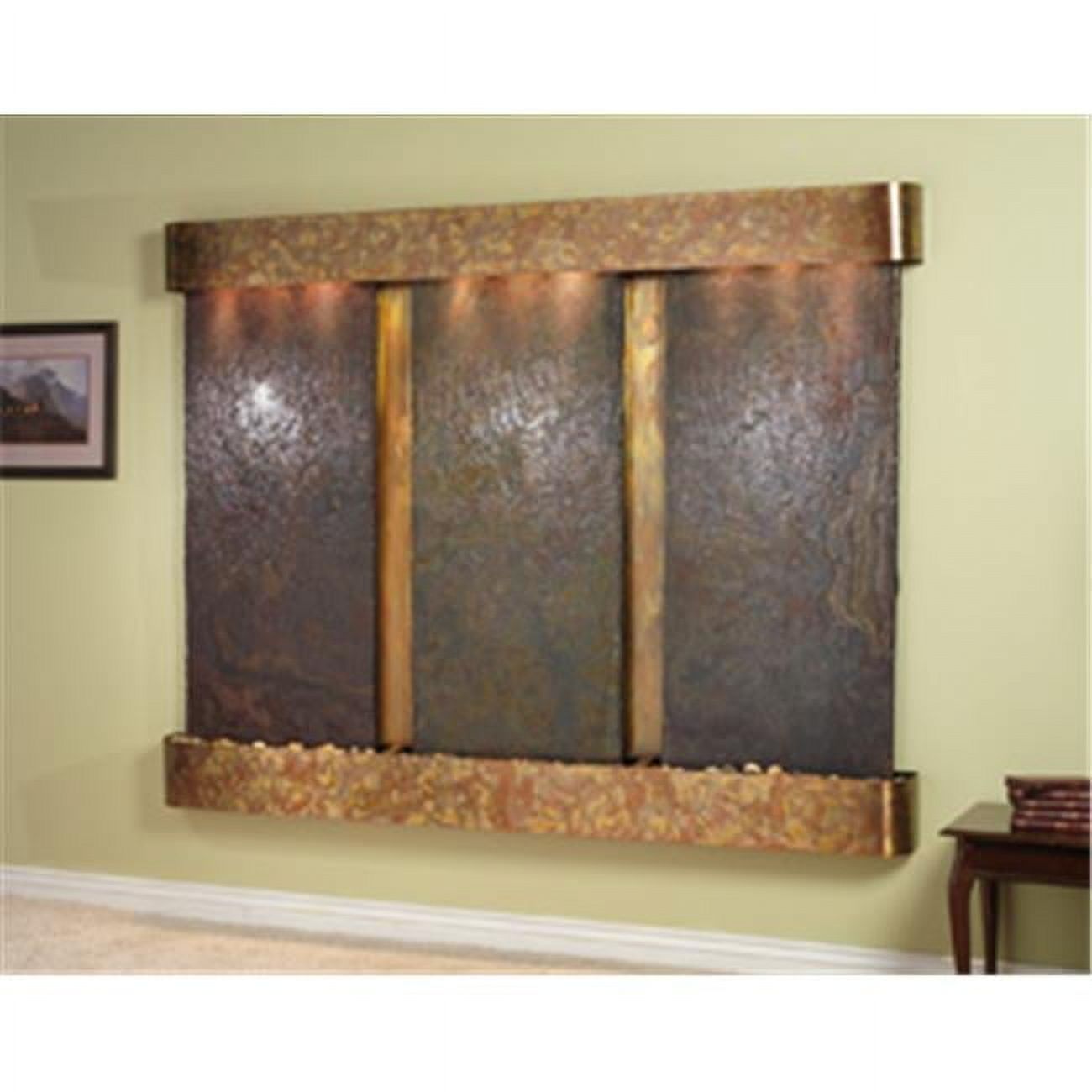 61 x 69 Inch Cottonwood Falls Rounded Copper Rajah Slate Water Feature ...