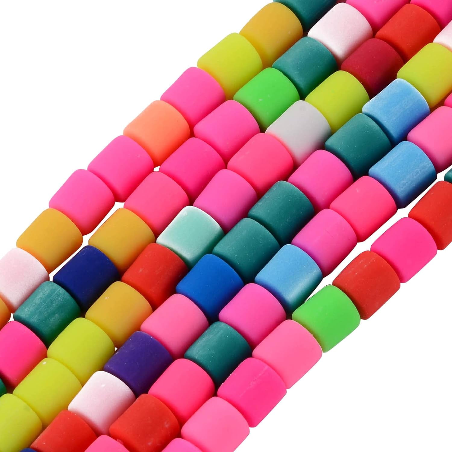 610Pcs 10 Strands Vinyl Heishi Beads Cylinder Polymer Clay Bead ...