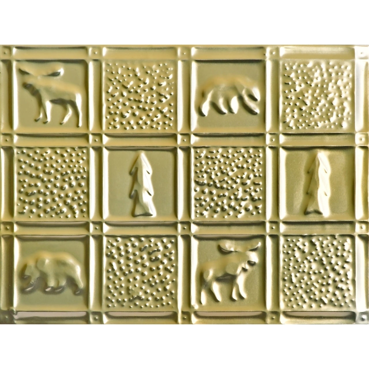 612 - Tin Plated Nail-Up Ceiling Tile 12 in x 12 in Sample in Gold ...