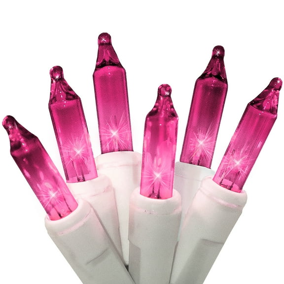 QIHE-100 Red Christmas Lights on a White Wire String, UL Approved ...