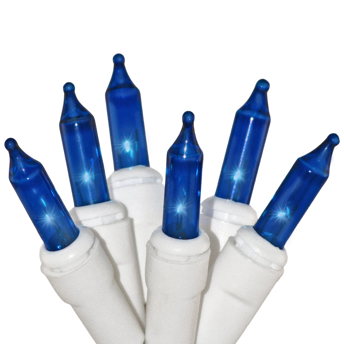 612 Vermont 50 Blue Incandescent Christmas Lights, White Wire String ...