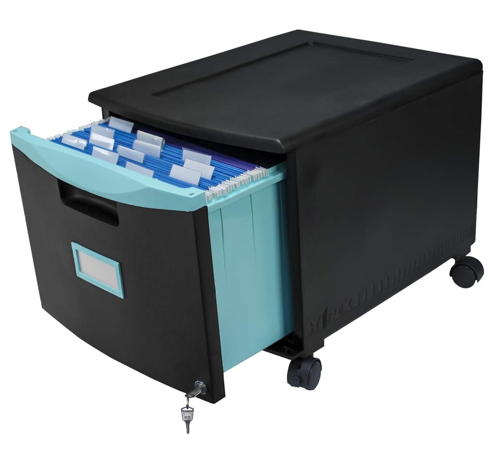 61270U01C File Cabinet, 1-Drawer, Black/Teal - Walmart.com