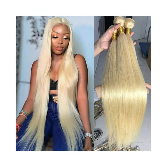 #613 Blonde Hair Bundles Straight Human Hair Bundles Double Weft ...