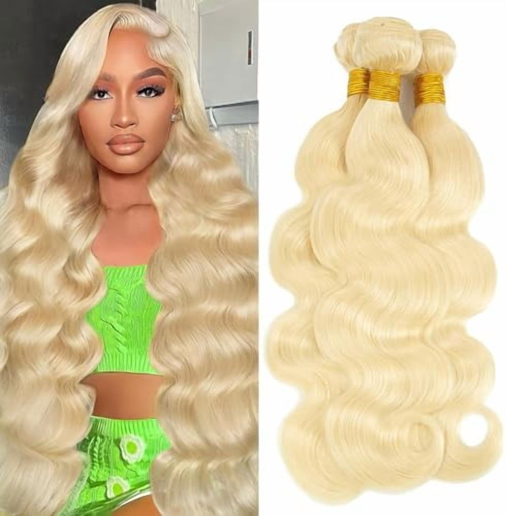 613 Blonde Human Hair 20 22 24 Inch Unprocessed 16A Brazilian Virgin ...