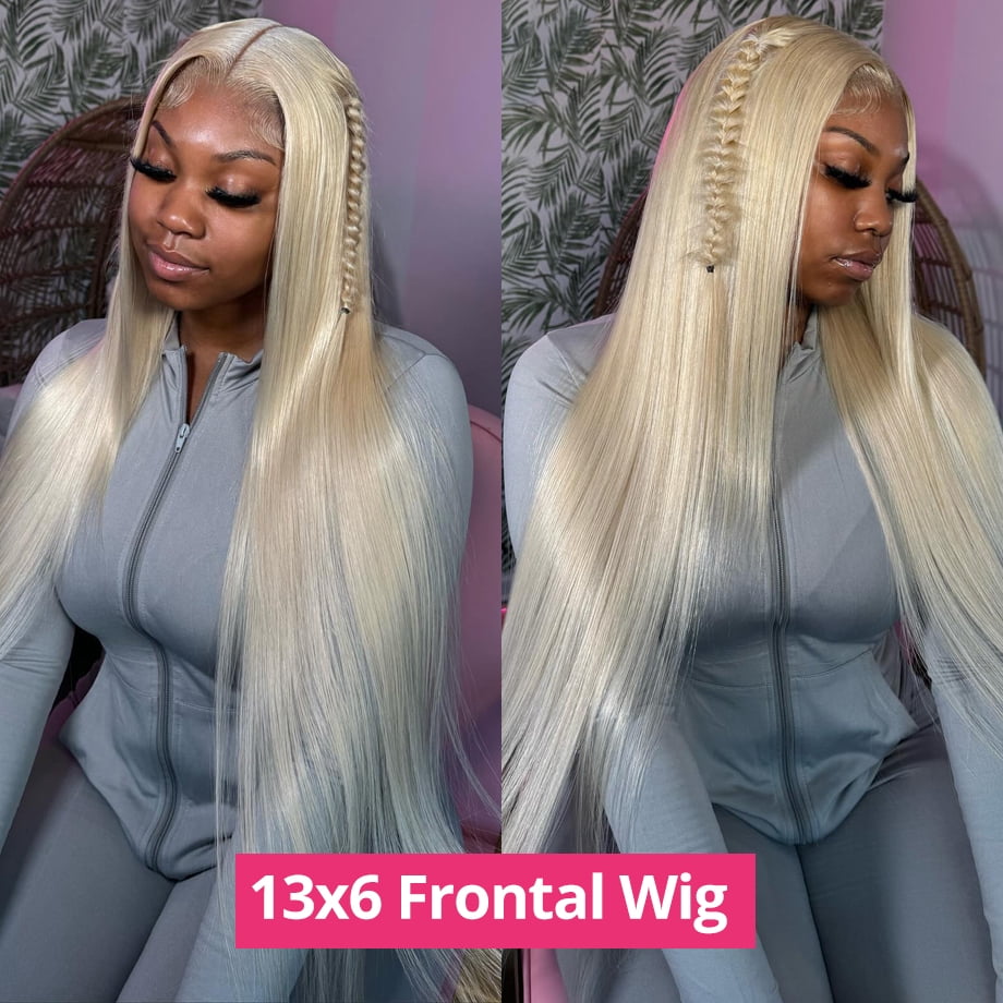 613 Hd Lace Frontal Wig 13x6 Bone Straight Blonde Lace Front Wig Human ...