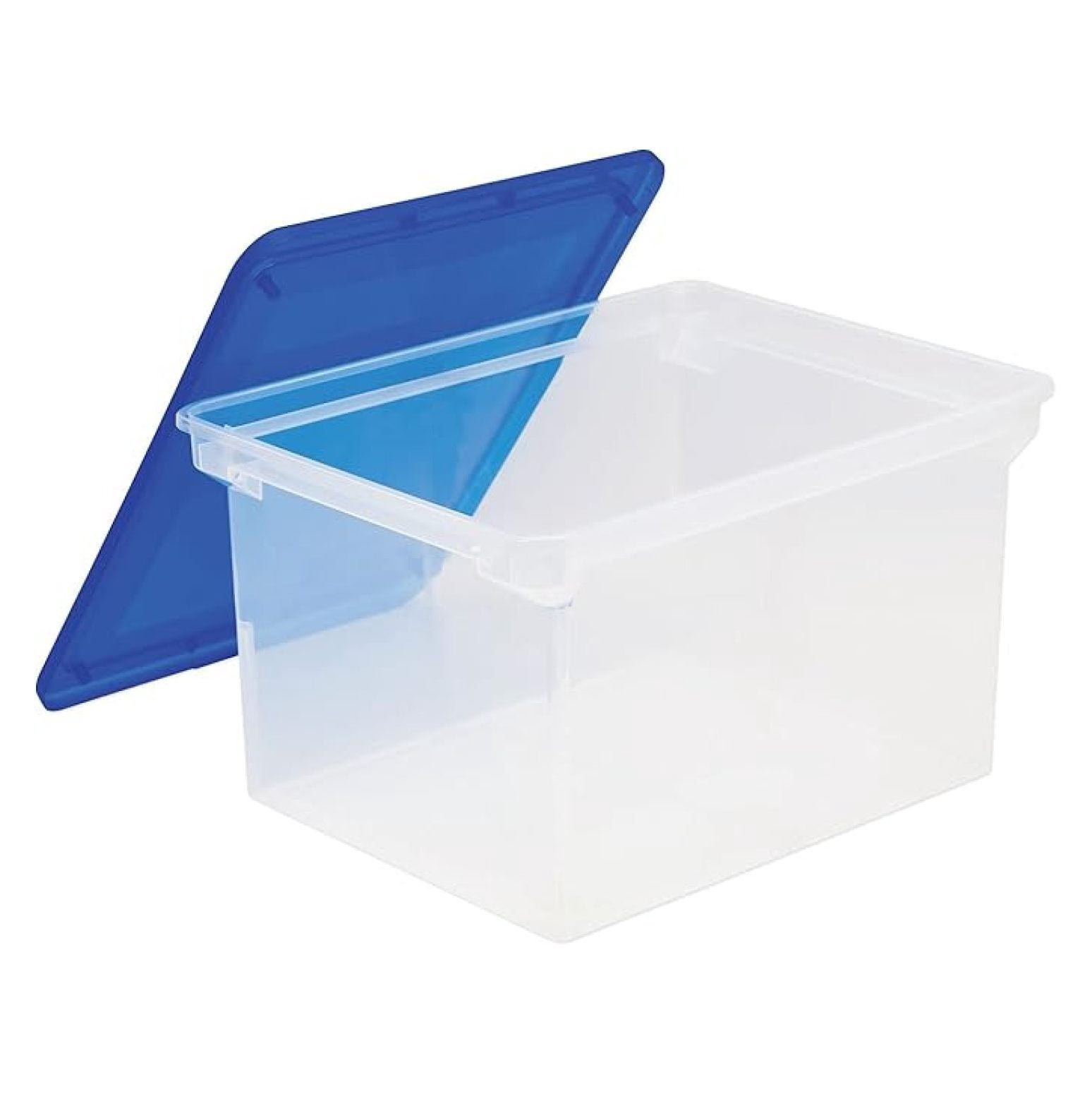 61508U01C Plastic File Tote Storage Box Letter/Legal Snap-On Lid Clear ...