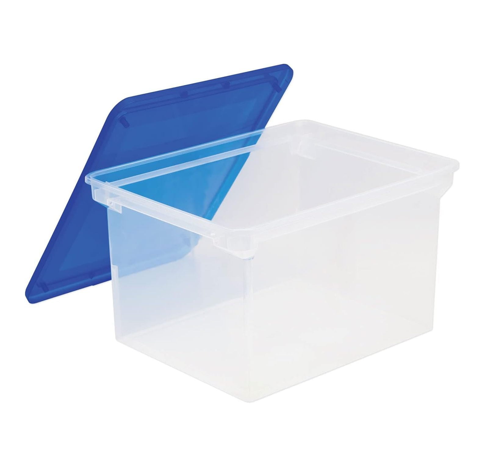 61508U01C Plastic File Tote Storage Box Letter/Legal Snap-On Lid Clear ...