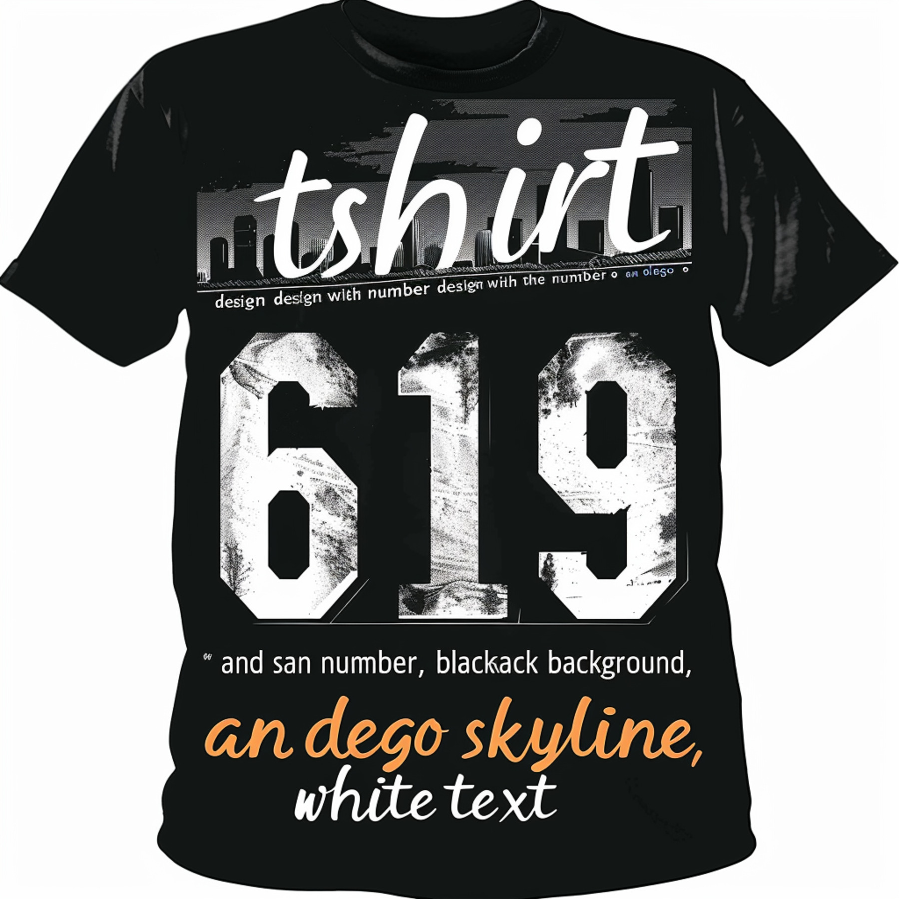 619 San Diego Skyline Black TShirt Stylish design featuring the iconic skyline and area code ...