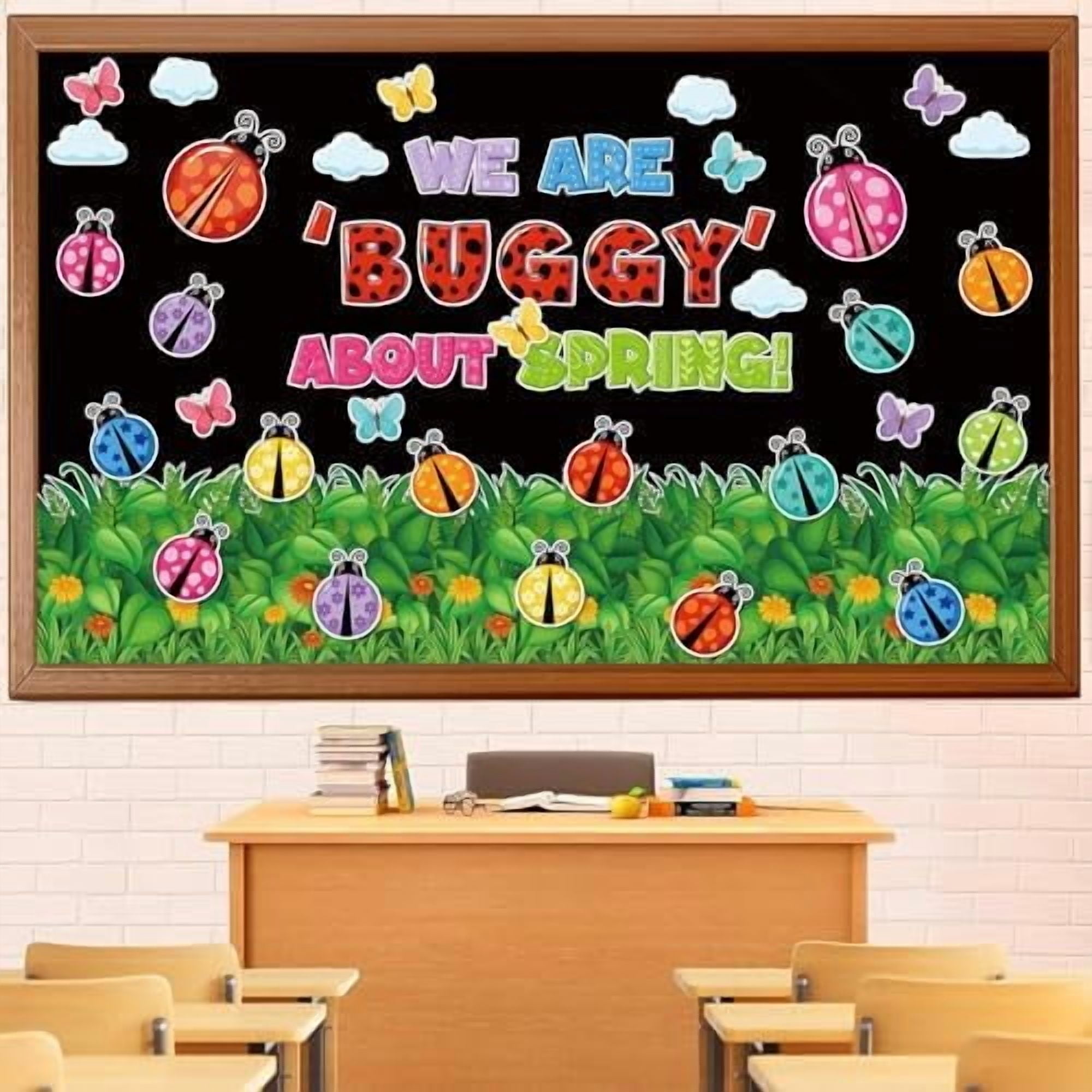 61Pcs Ladybug Bulletin Board Decorations, We are Buggy About Spring ...