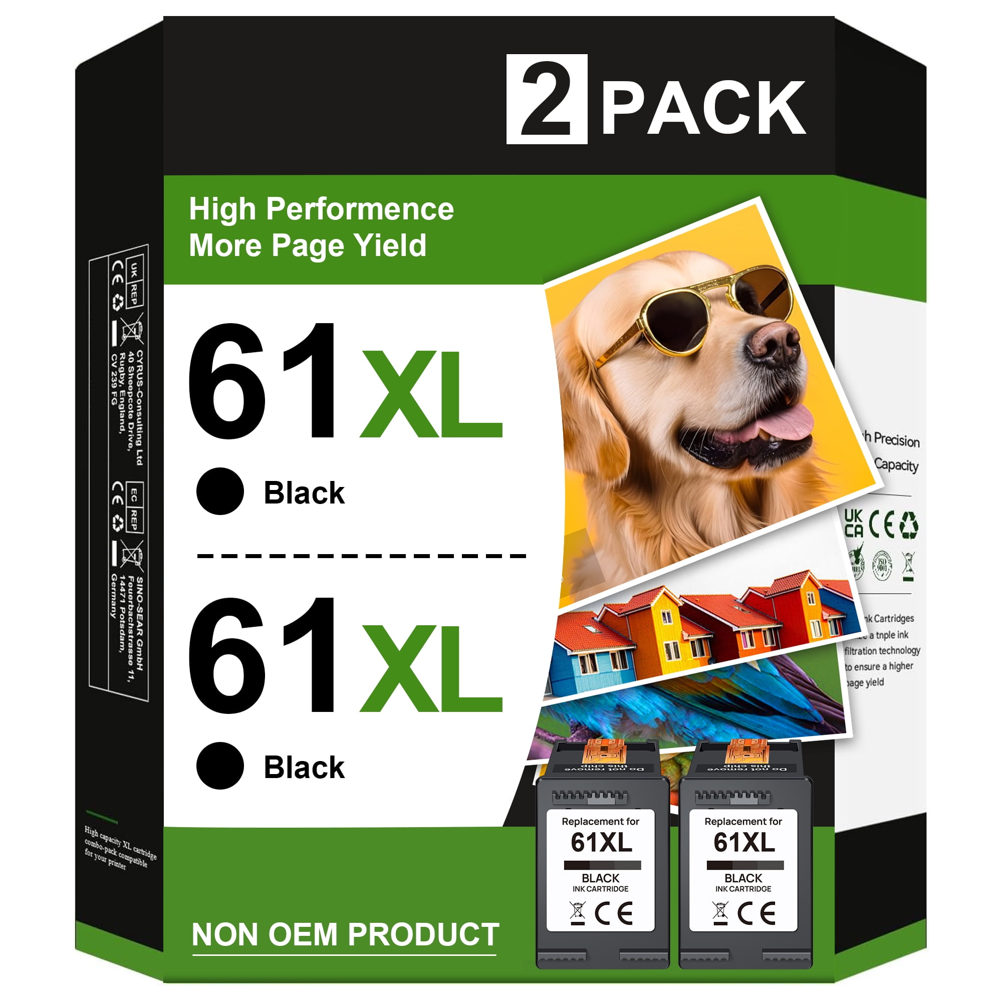 61XL Black Ink Cartridge Replacement for HP 61XL 61 XL works with Envy ...