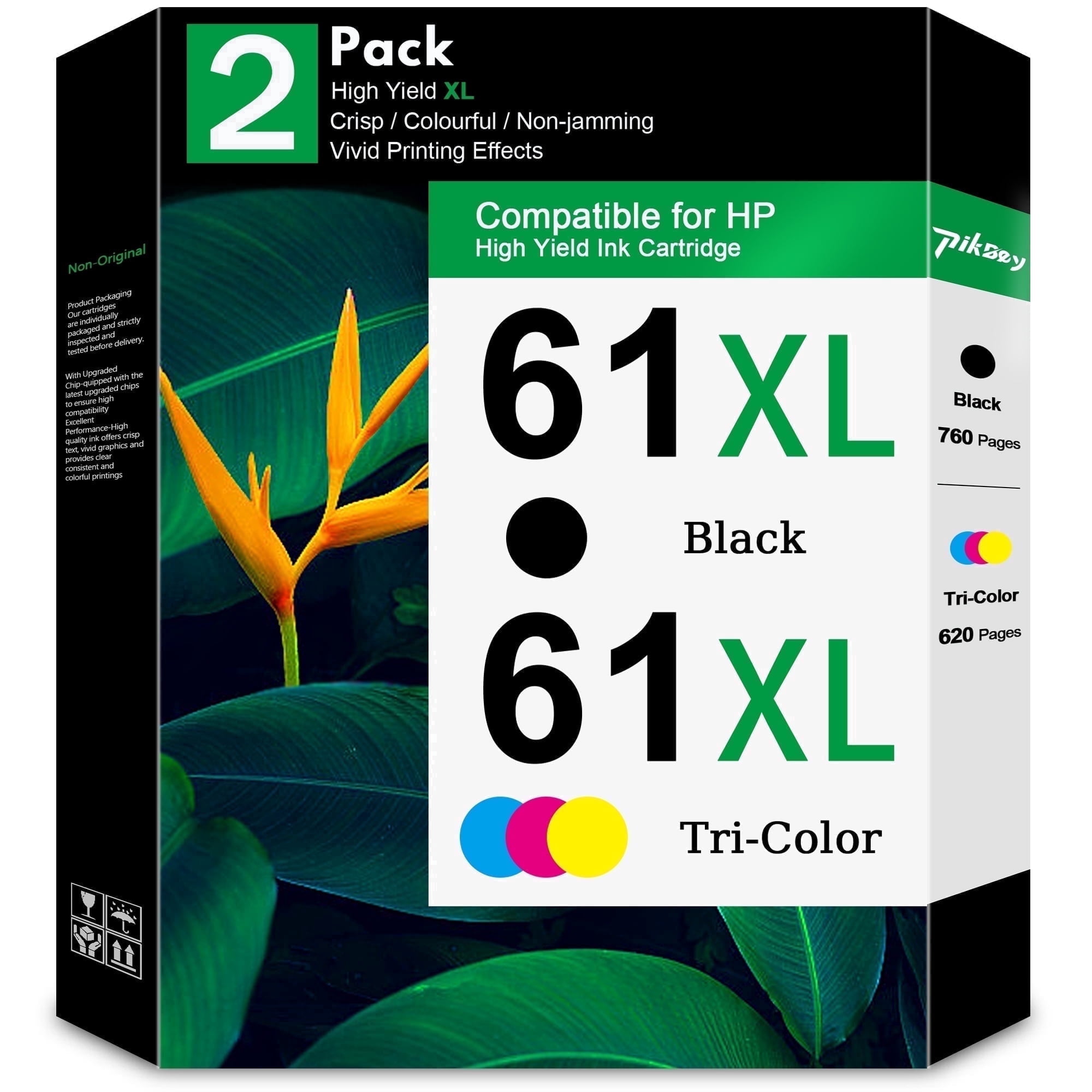 PikBey 61XL Ink Cartridge, Compatible with HP 61 Printer Ink Cartridges ...