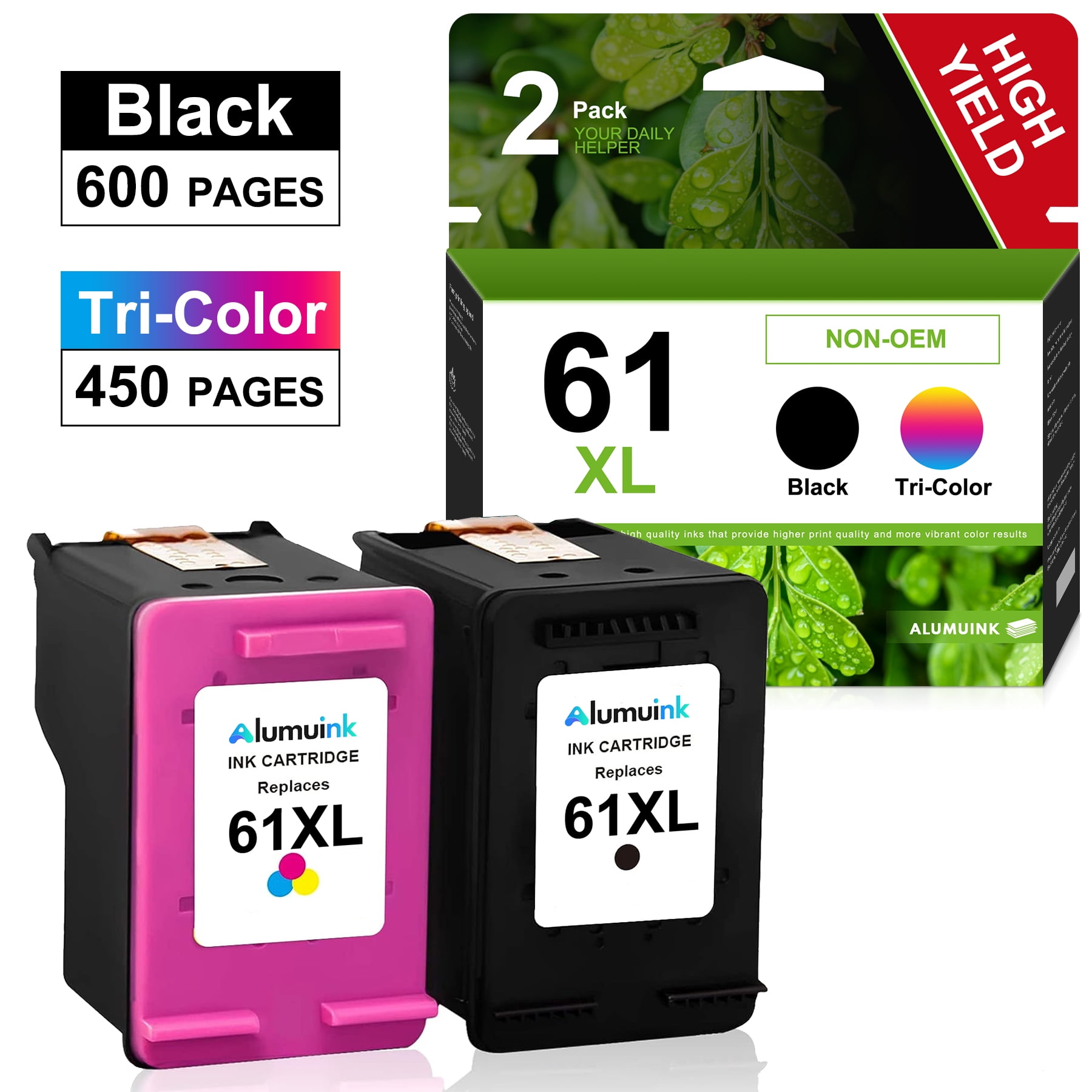 61XL Ink Cartridge Combo Pack Replacement for HP 61XL Works with HP ...
