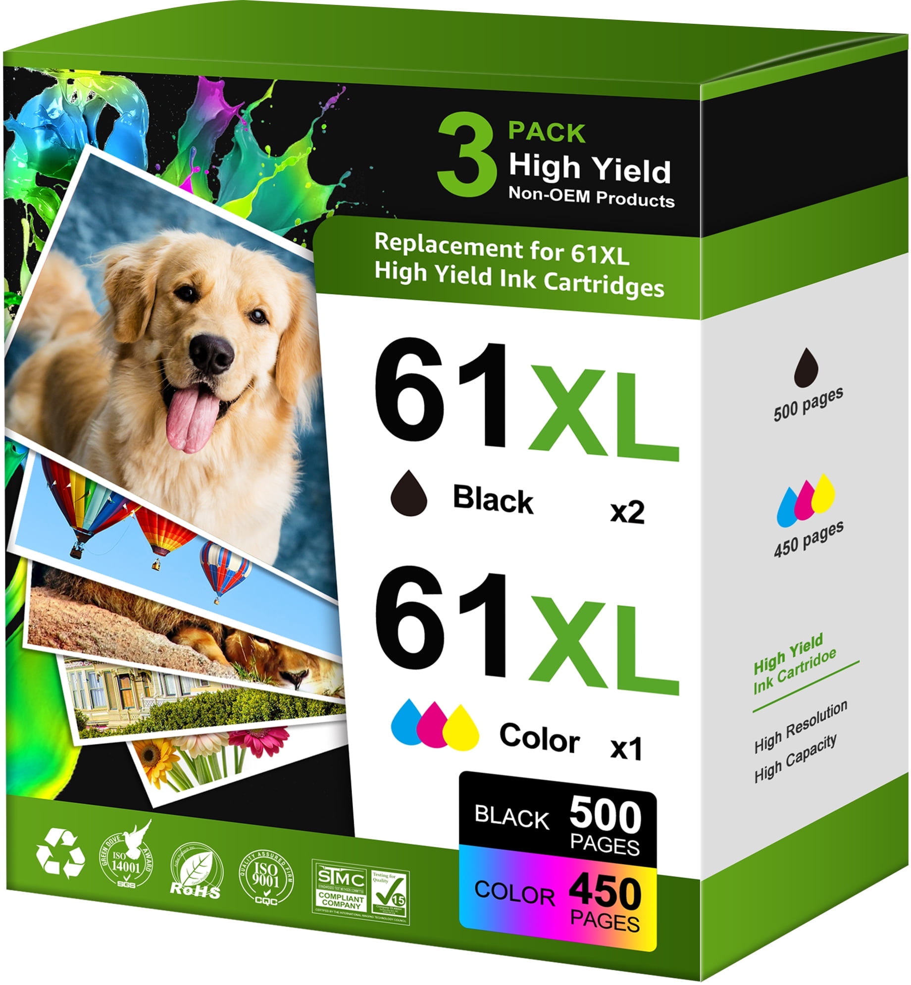 Halofox 61XL High Yield Ink Cartridge Combo for HP Envy, DeskJet ...