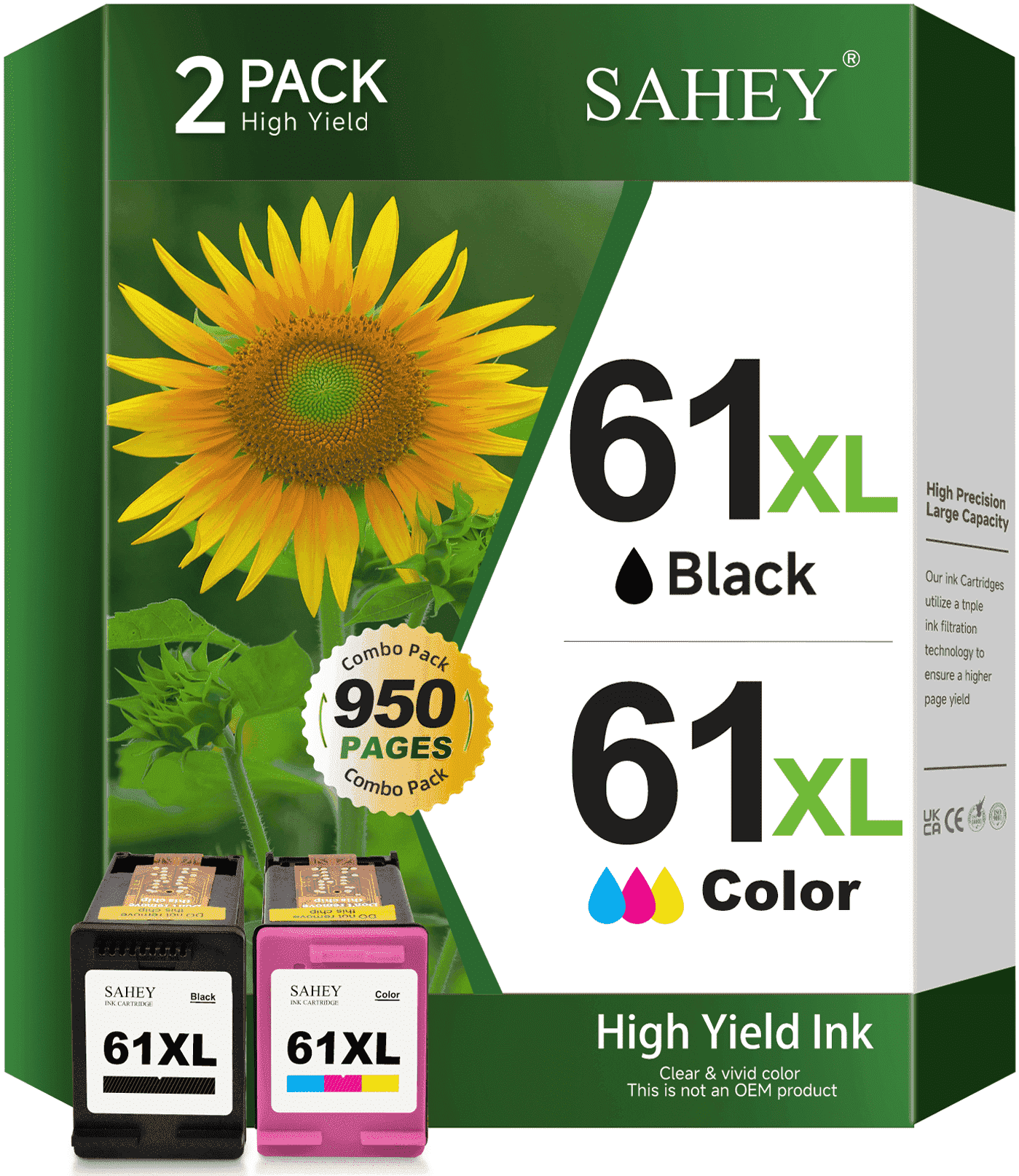 61XL Ink Cartridges Compatible for HP 61 Ink Cartridge Combo Pack for ...