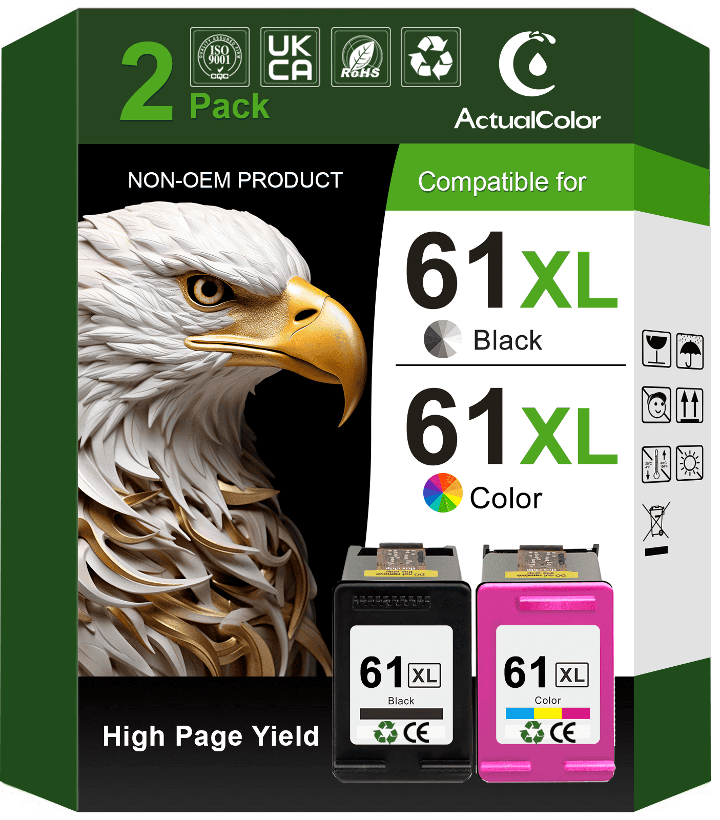 HP 61XL High-Capacity Ink Cartridges Combo Pack for HP Deskjet and Envy ...