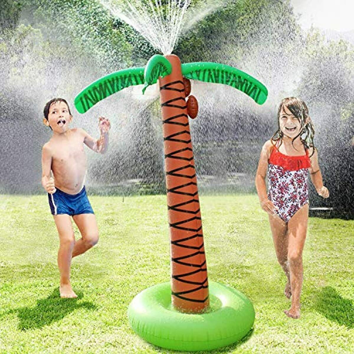 Giant 61in Inflatable Palm Tree Water Play Sprinkler for Kids & Adults ...