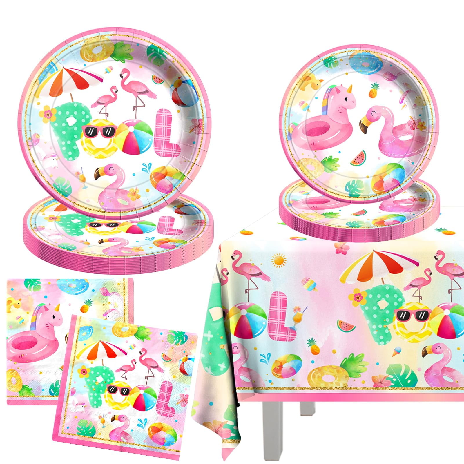 61pcs Pool Party Decorations DHF10 Supplies Swimming Pool Party ...