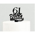 61st Birthday / Anniversary Blessed Years Cake Decoration Topper ...