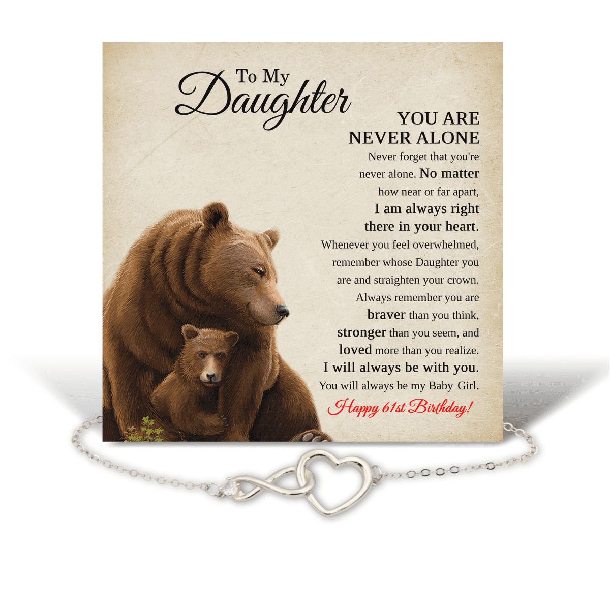 61st Birthday Gift for Daughter - To My Daughter Infinity Bracelet ...
