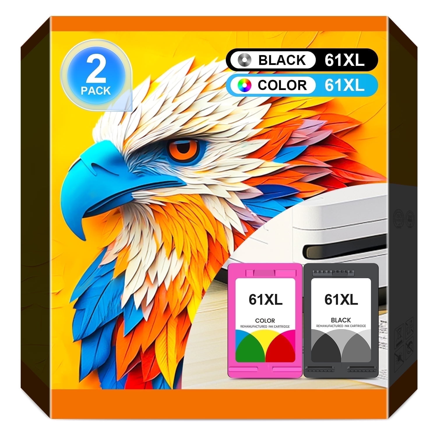 61XL Black Color Ink Cartridges Compatible for Printer 61 Ink Cartridge ...