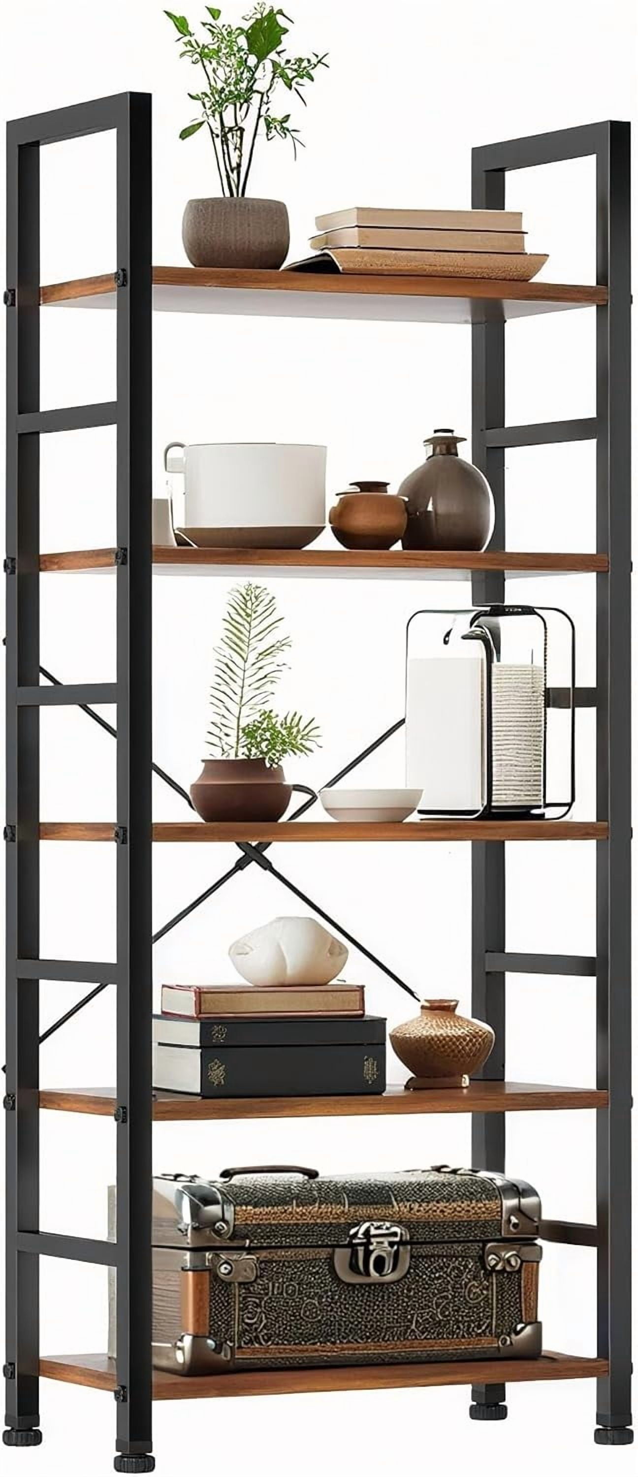 62.2'' H Bookshelf, Tall Book Shelf, Book Storage Shelves, Wood ...