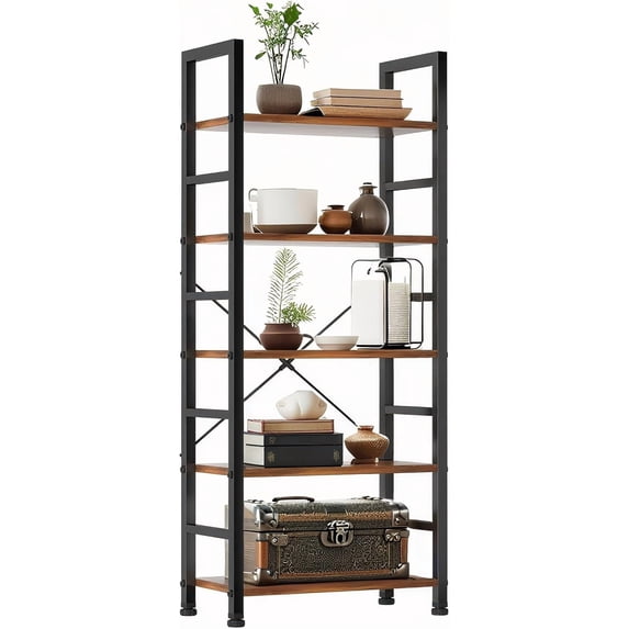 62.2'' H Bookshelf, Tall Book Shelf, Book Storage Shelves, Wood ...