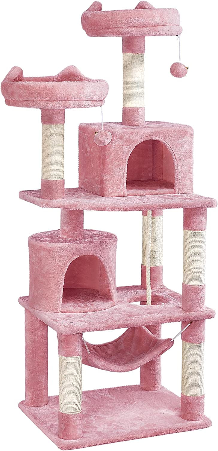 62.2in Cat Tree, Large Cat Tower Cat Activity Center with Hammock, Cat ...