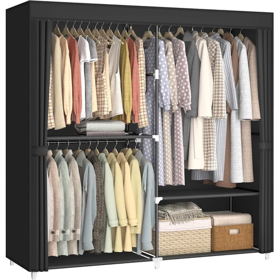 62.5" Closet Wardrobe, Portable Closet for Bedroom, Freestanding ...
