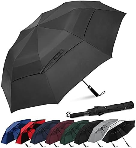 62 Inch Portable Golf Umbrella Large Oversize Double Canopy Vented ...