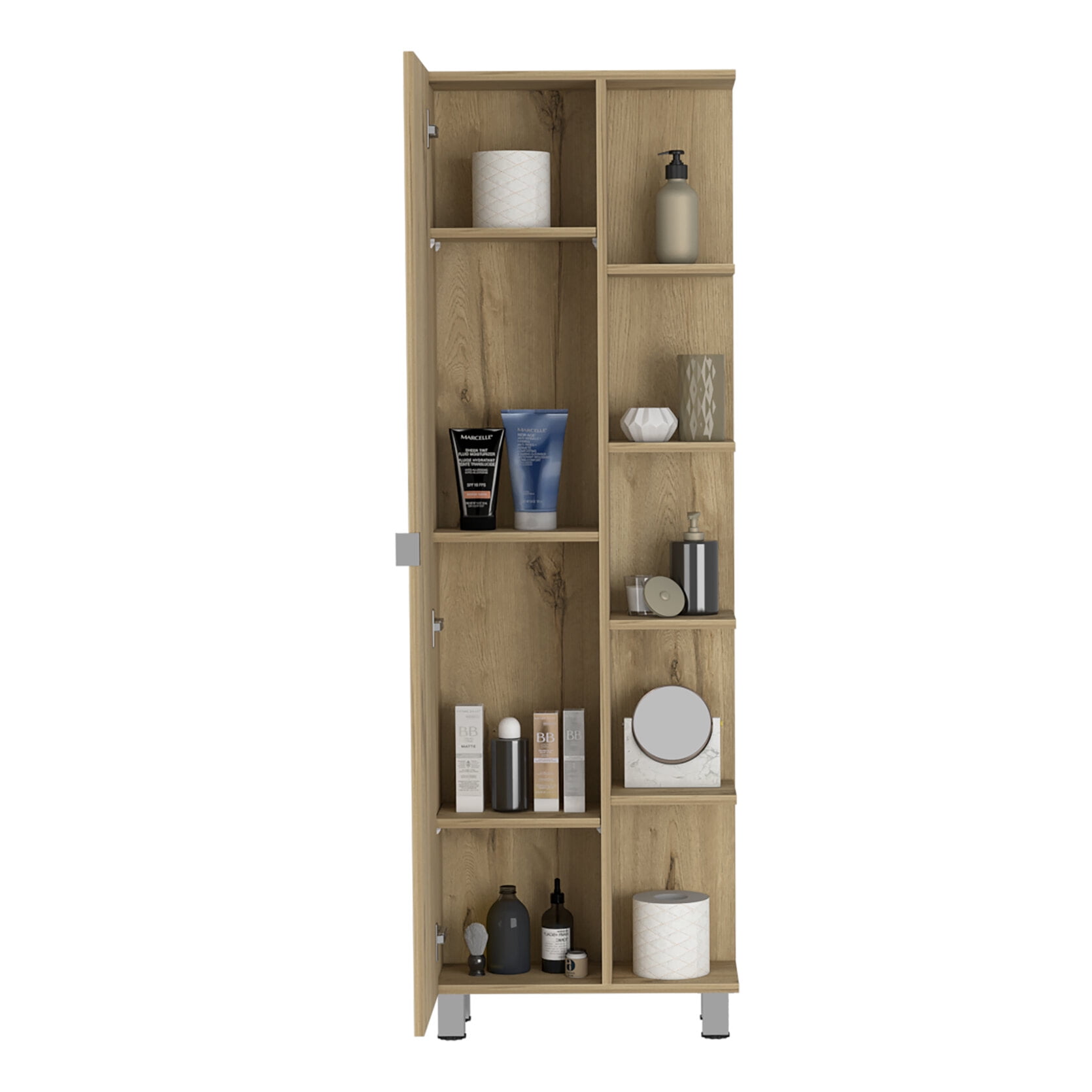 62 Inch Tall Wooden Enclosed Organization Storage Bookcase Cabinets ...