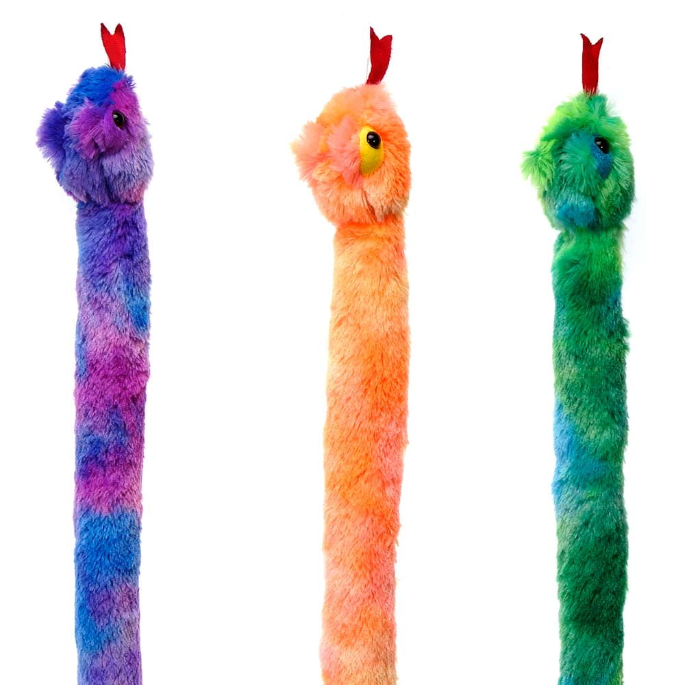 62 Inch Tie Dye Snakes 3-Pack – Vibrant and Colorful Plush Snakes with ...