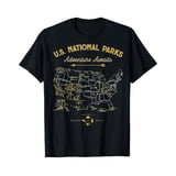 62 National Parks Map Gifts US Park Vintage Camping Hiking T-Shirt ...