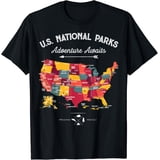 62 National Parks Map Gifts Us Park Vintage Camping Hiking Men & Women ...