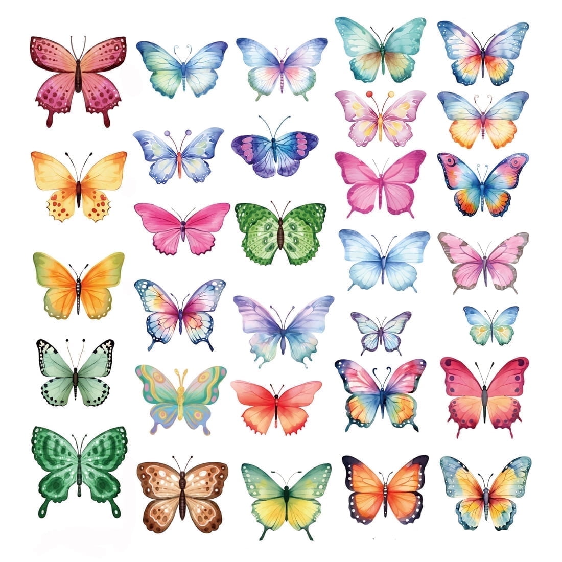 62 Pcs Butterfly Wall Stickers Vinyl Colorful Decals Peel and Stick for ...