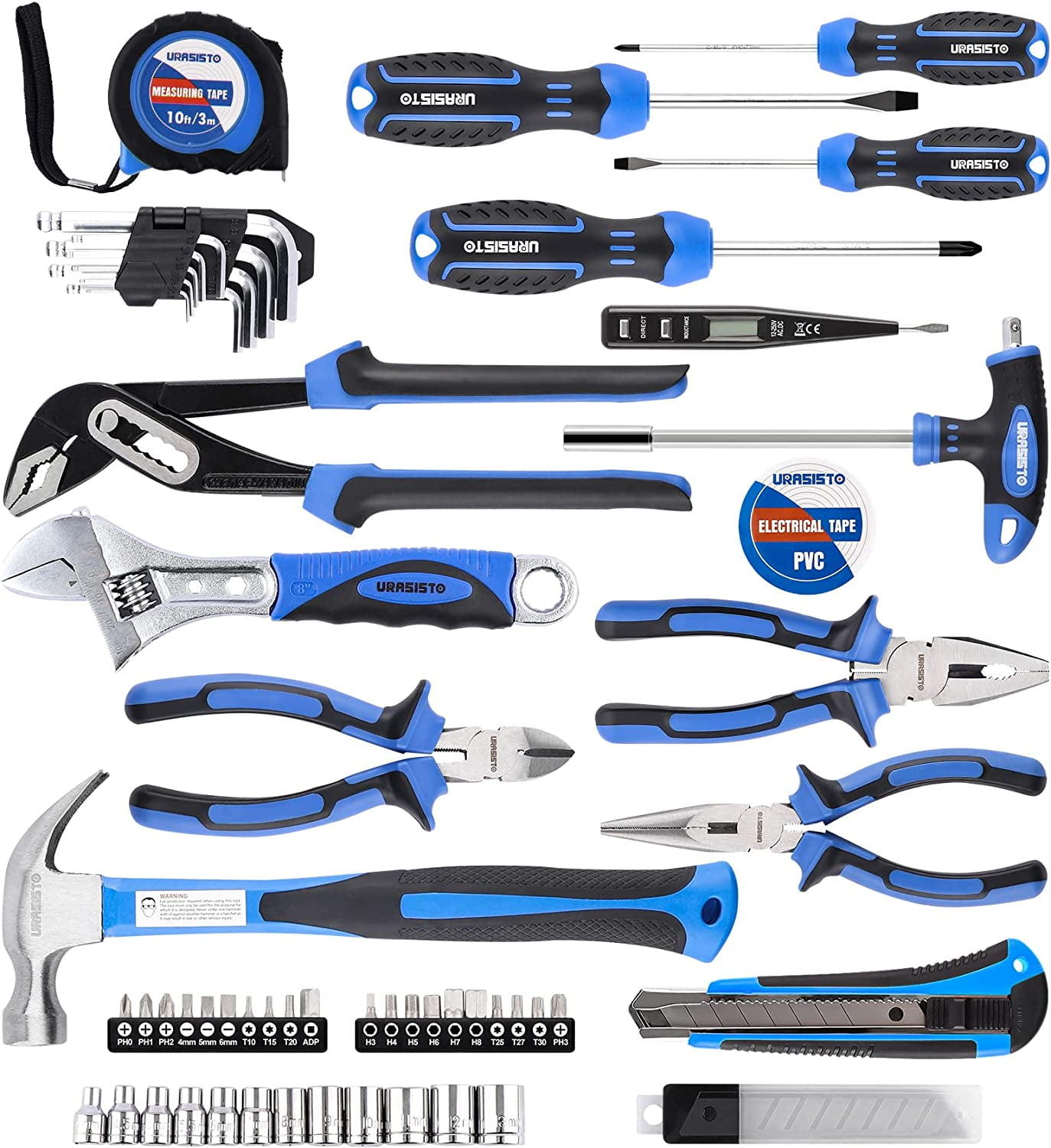 62-Piece Basic Tool Set with Storage Toolbox for Home, Garage, & Dorm - Walmart.com