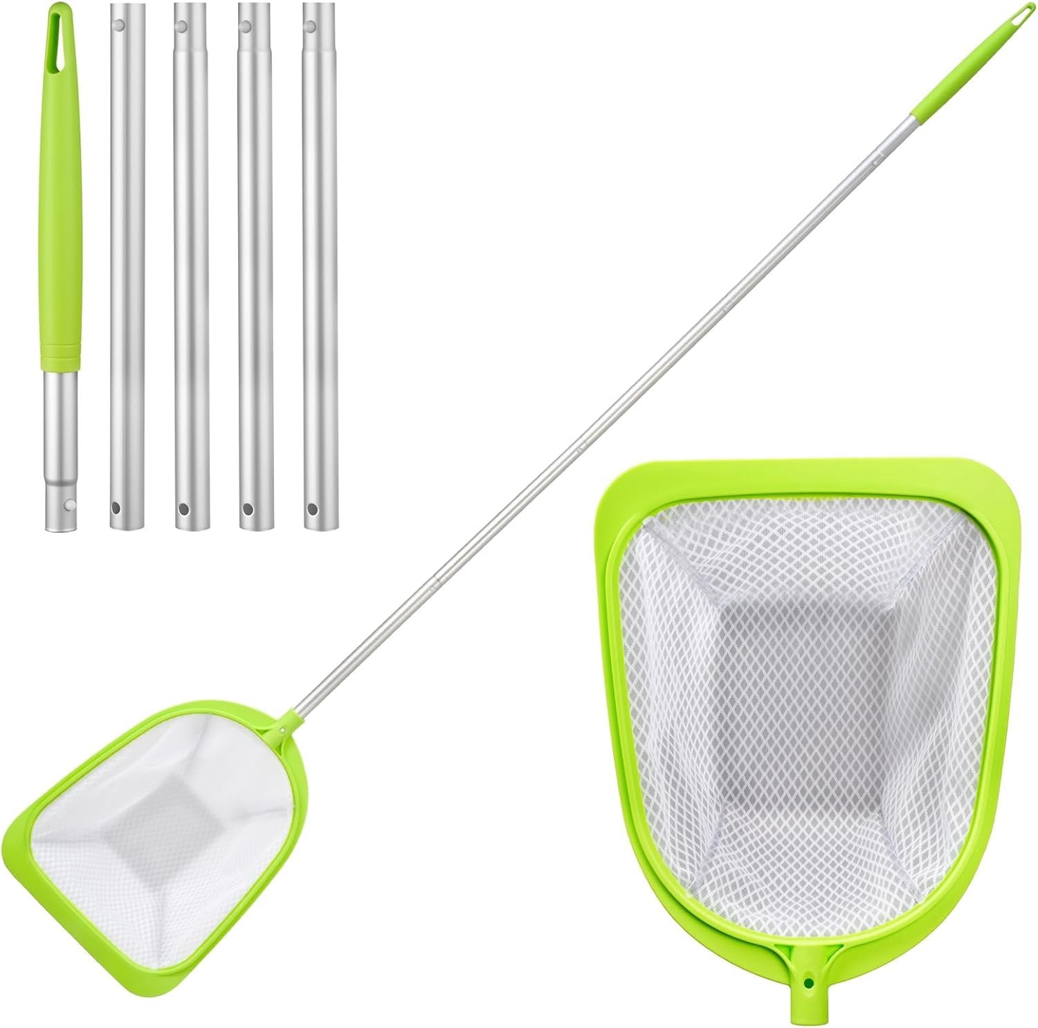 62" Pool Skimmer Net with Pole, Fine Mesh Leaf Rake for Inground ...