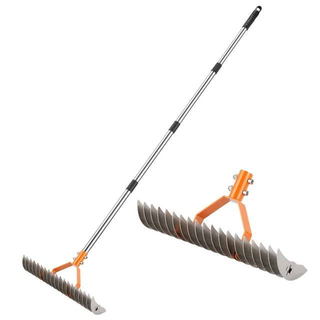 62" Thatch Rake, 19 Double-Sided Tines, 15-Inch Wide Lawn Rake ...